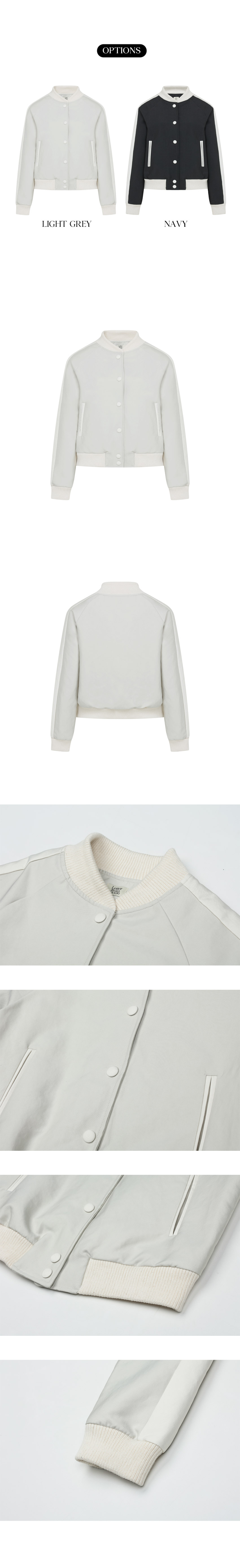 레터프롬문 스무드 라인 코튼 봄버 자켓 라이트그레이 | LETTER FROM MOON | KREAM