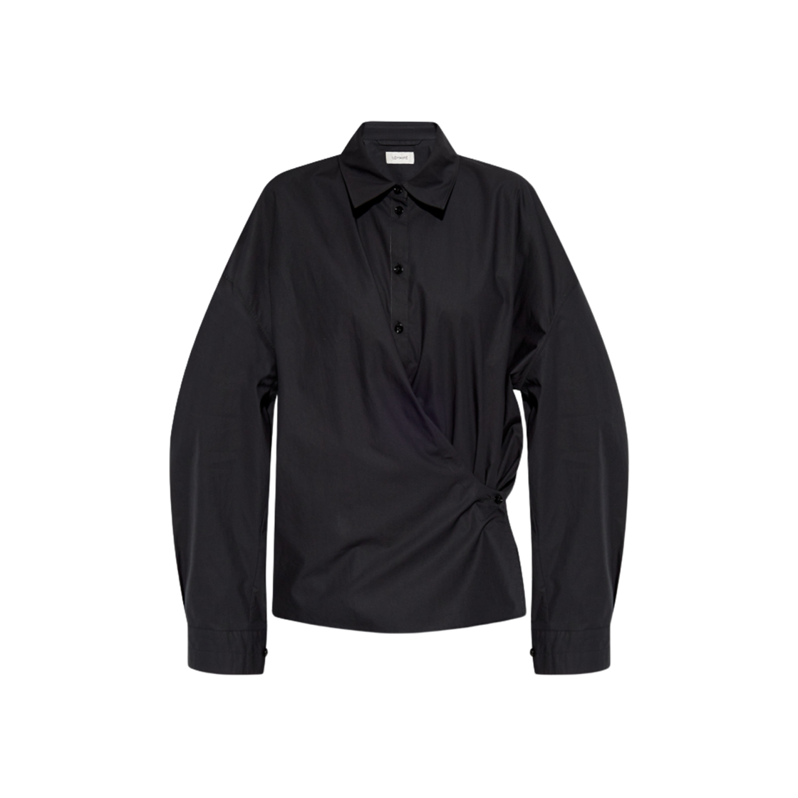 (W) 르메르 스트레이트 칼라 트위스트 셔츠 제트 블랙 | Lemaire | KREAM