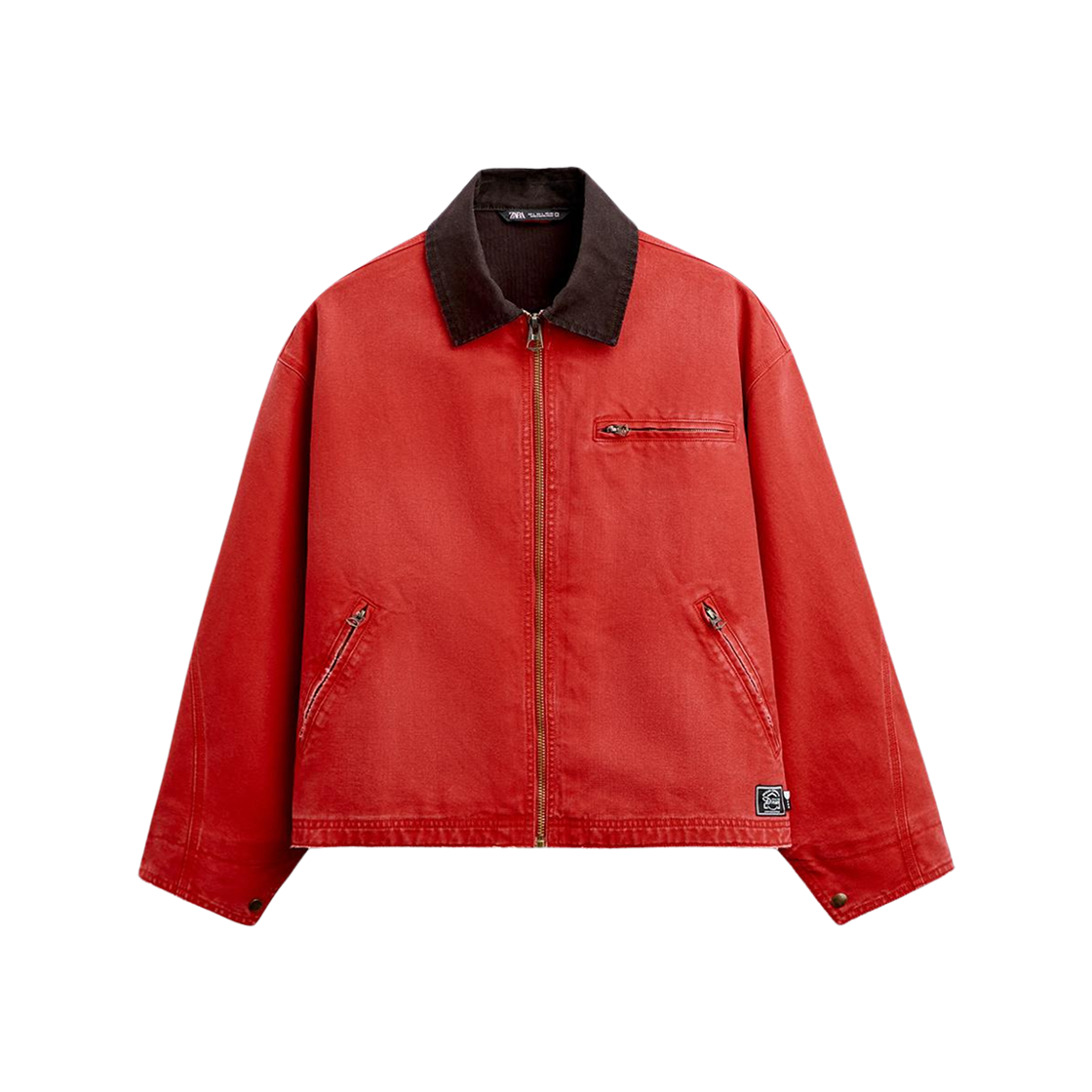 자라 콘트라스팅 칼라 자켓 레드 | Zara | KREAM