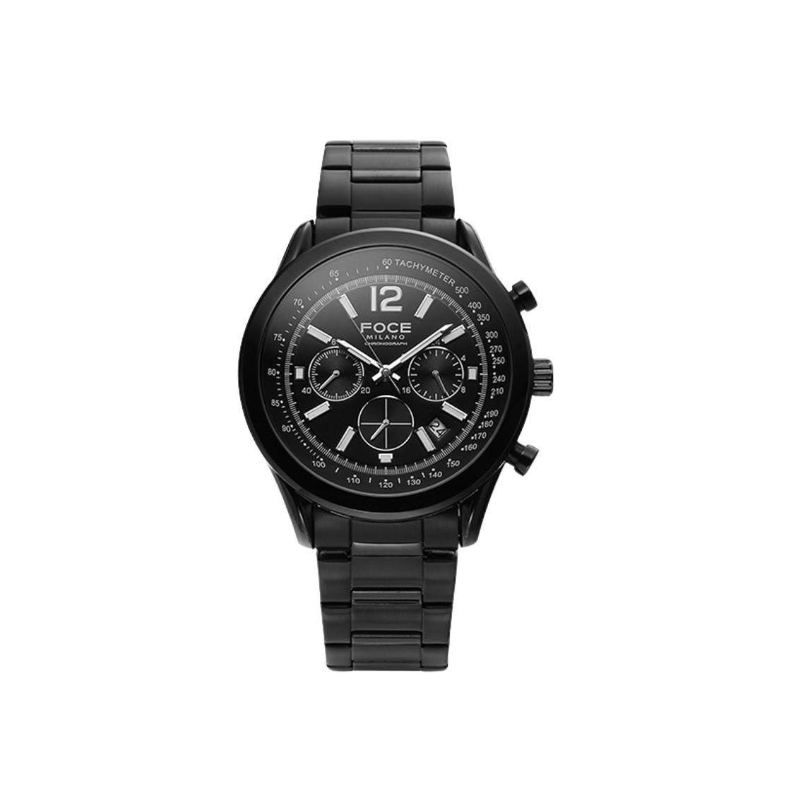 포체 45mm 크로노그래프 메탈 워치 블랙 | Foce | KREAM