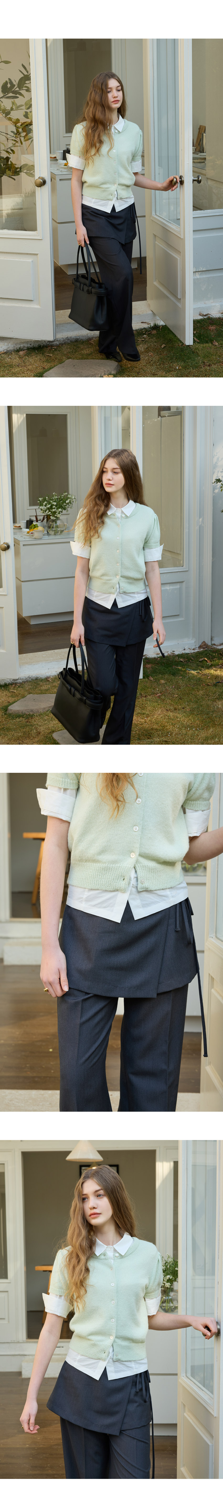 레터프롬문 피네 모헤어 하프 가디건 민트 | LETTER FROM MOON | KREAM