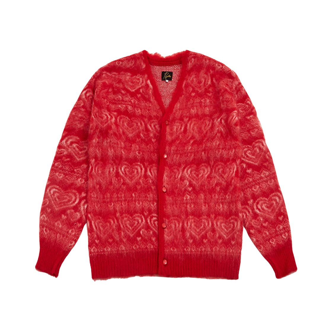 니들스 하트 모헤어 가디건 레드 | Needles | KREAM
