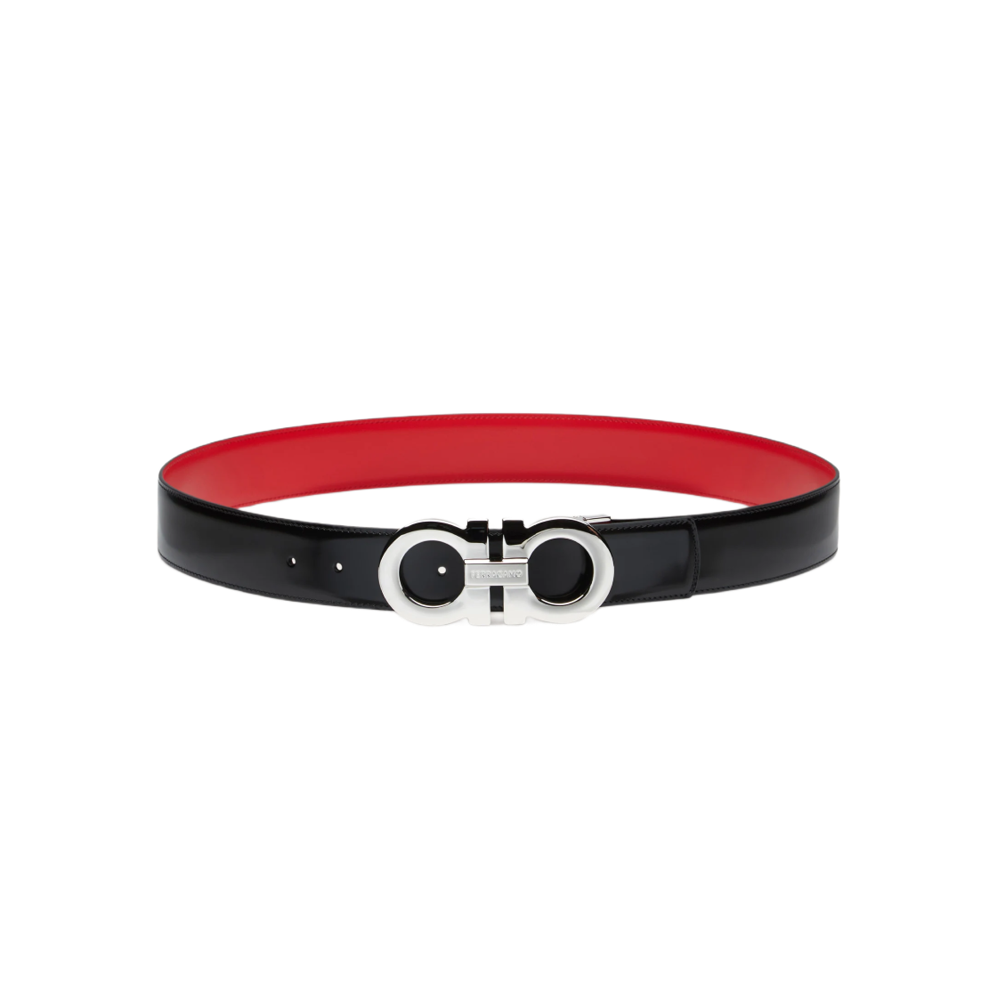페라가모 리버시블 어드저스터블 간치니 벨트 블랙 플레임 레드 | Ferragamo | KREAM
