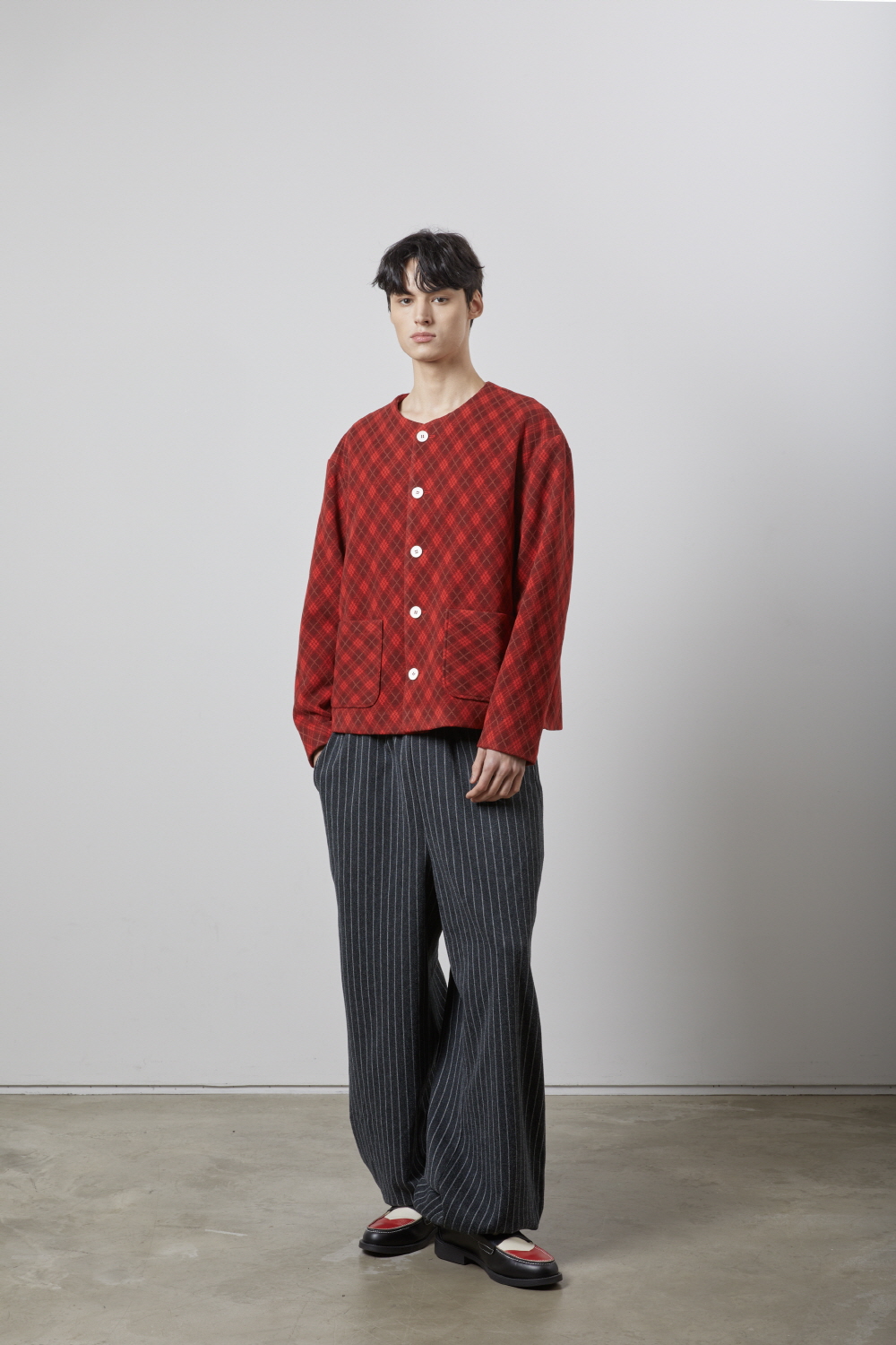 호노 리포트 카라리스 가디건 레드 아가일 | Hono Report | KREAM