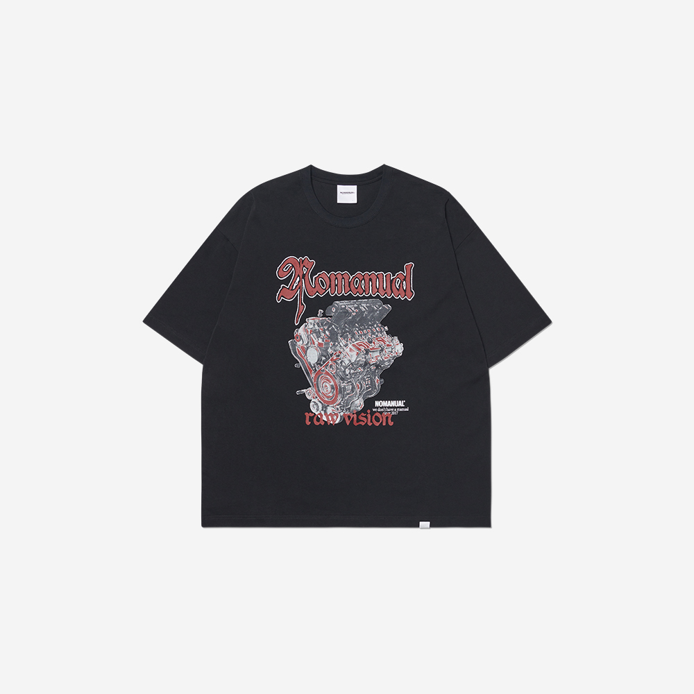 노매뉴얼 NM 엔진 티셔츠 블랙 | NOMANUAL | KREAM