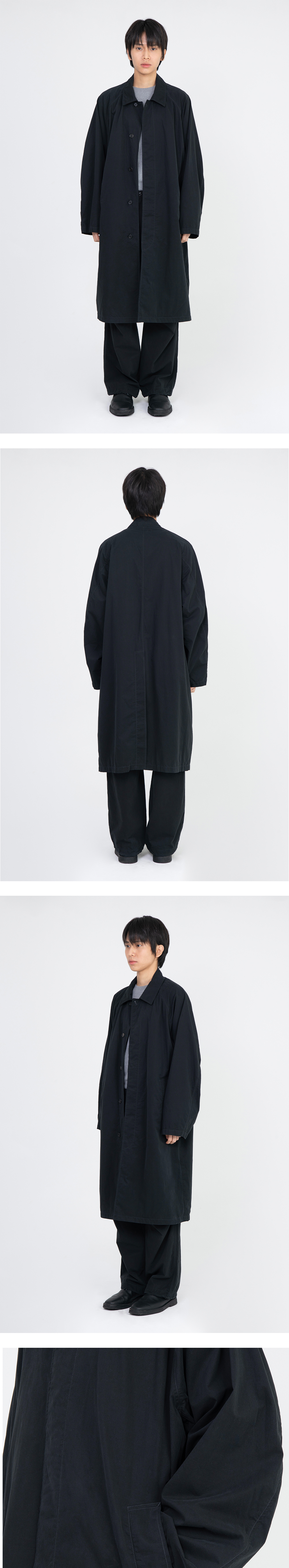 브라운야드 워시드 발마칸 코트 블랙 | BROWNYARD | KREAM