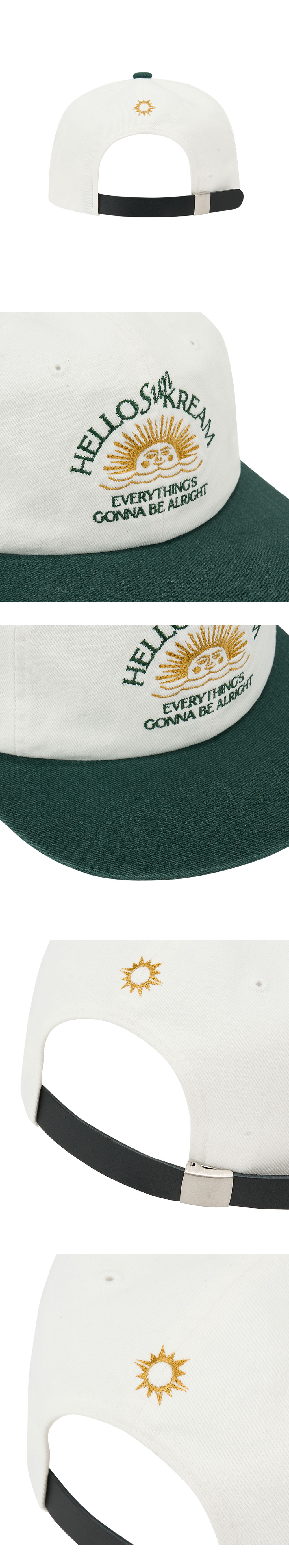KREAM 머치 헬로 선 크림 릴렉스드 핏 아치 로고 6패널 캡 오프 화이트 그린 - 25SS | KREAM MERCH | KREAM