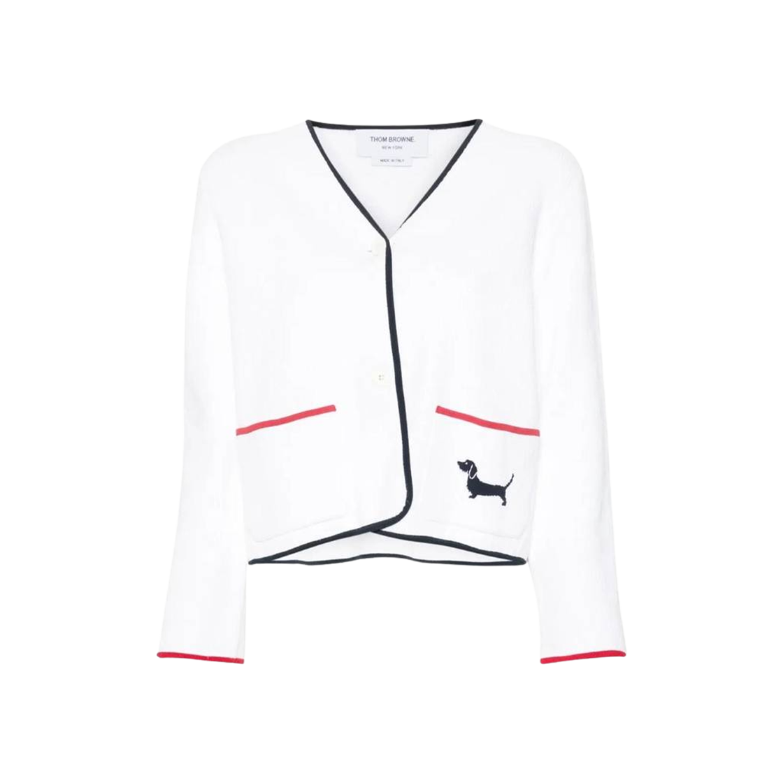 (W) 톰브라운 포인텔 헥터 가디건 화이트 | Thom Browne | KREAM