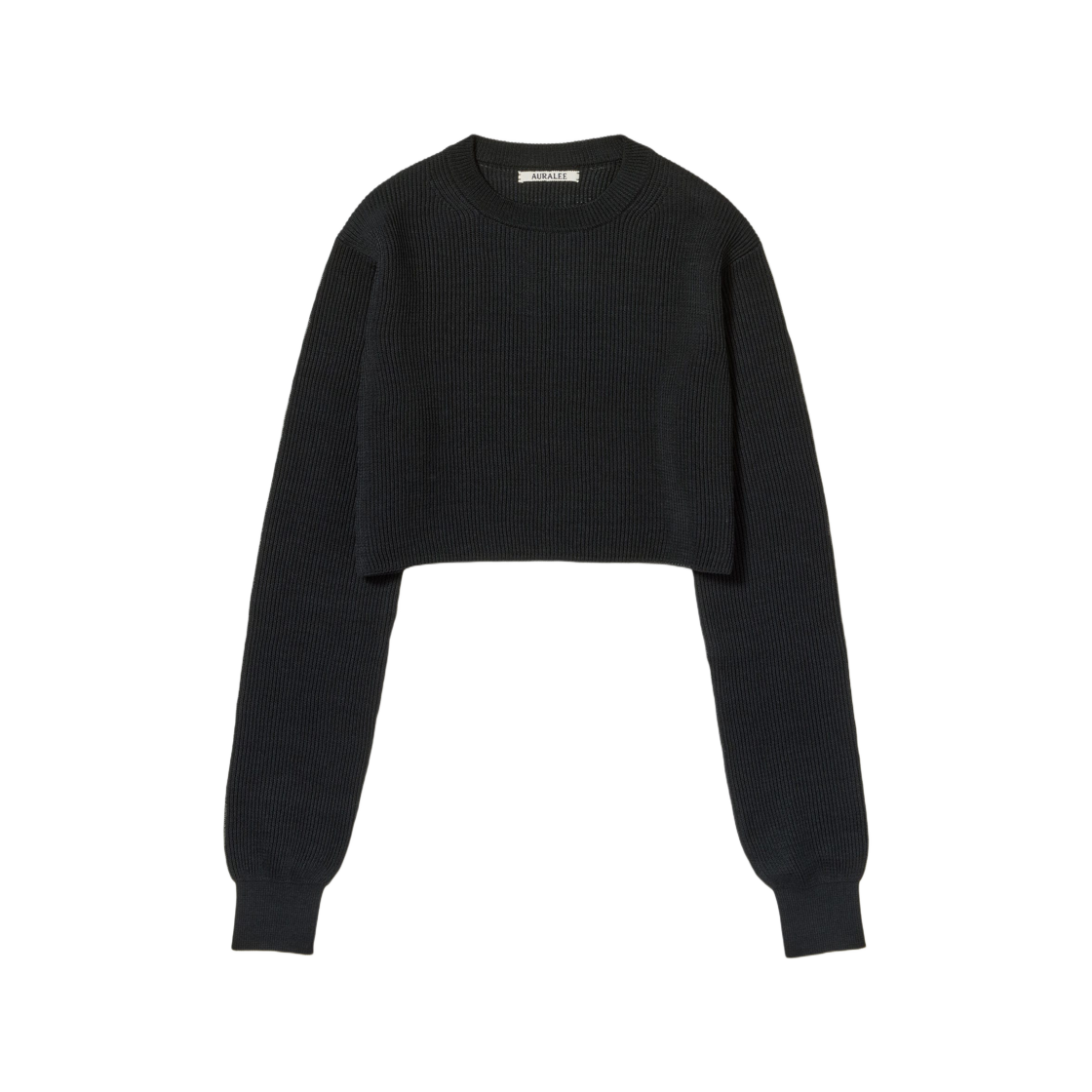 (W) 오라리 플랫 얀 립 니트 숏 P/O 블랙 - 25SS | Auralee | KREAM