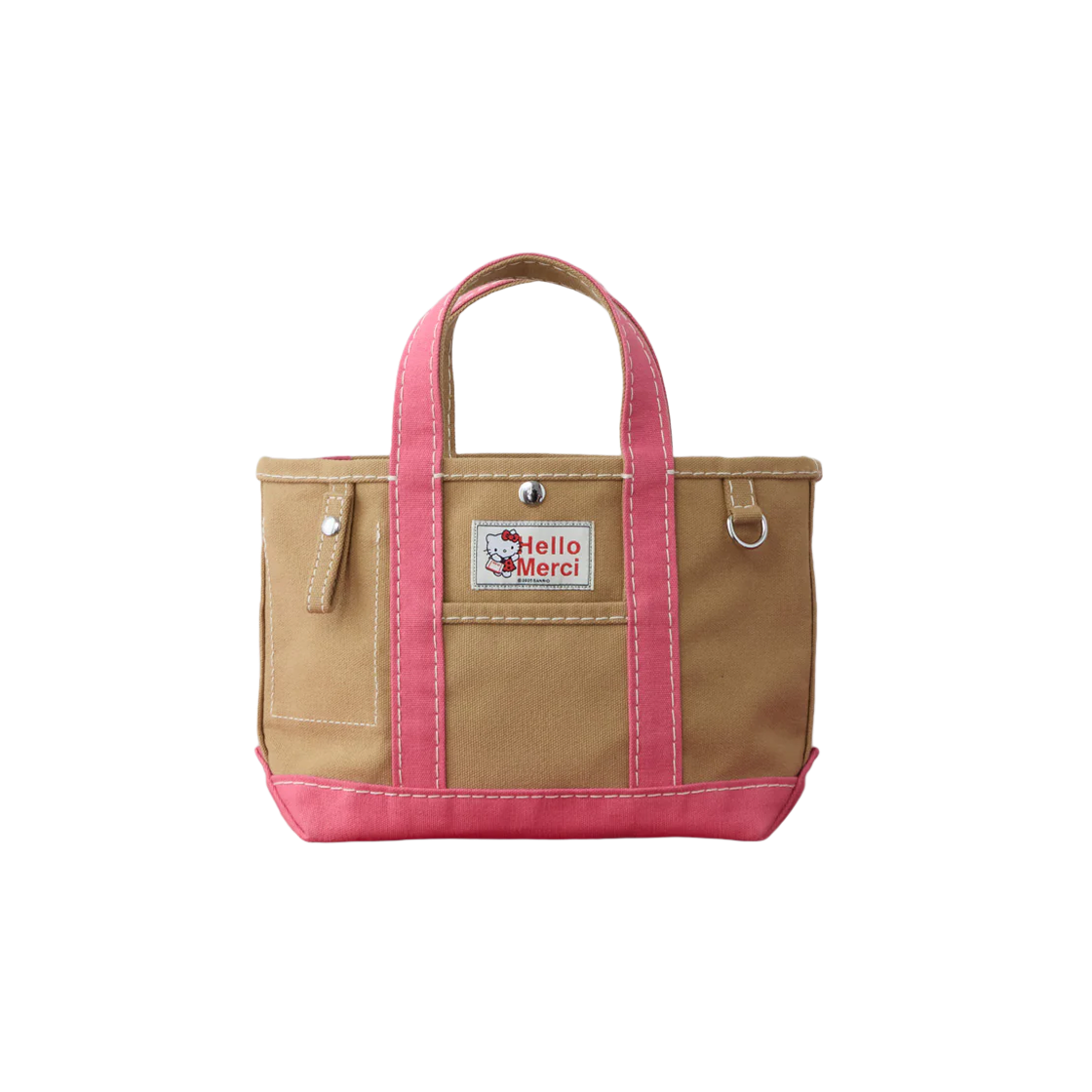 메르시 x 헬로 키티 카바스 칸디데 토트백 S 카키 핑크 | Merci | KREAM