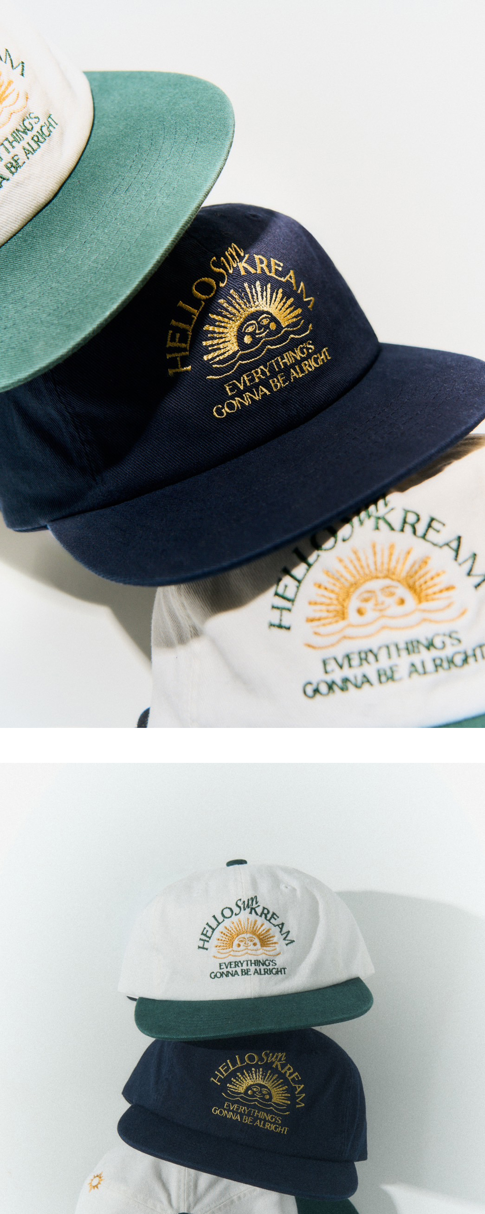 KREAM 머치 헬로 선 크림 릴렉스드 핏 아치 로고 6패널 캡 네이비 - 25SS | KREAM MERCH | KREAM