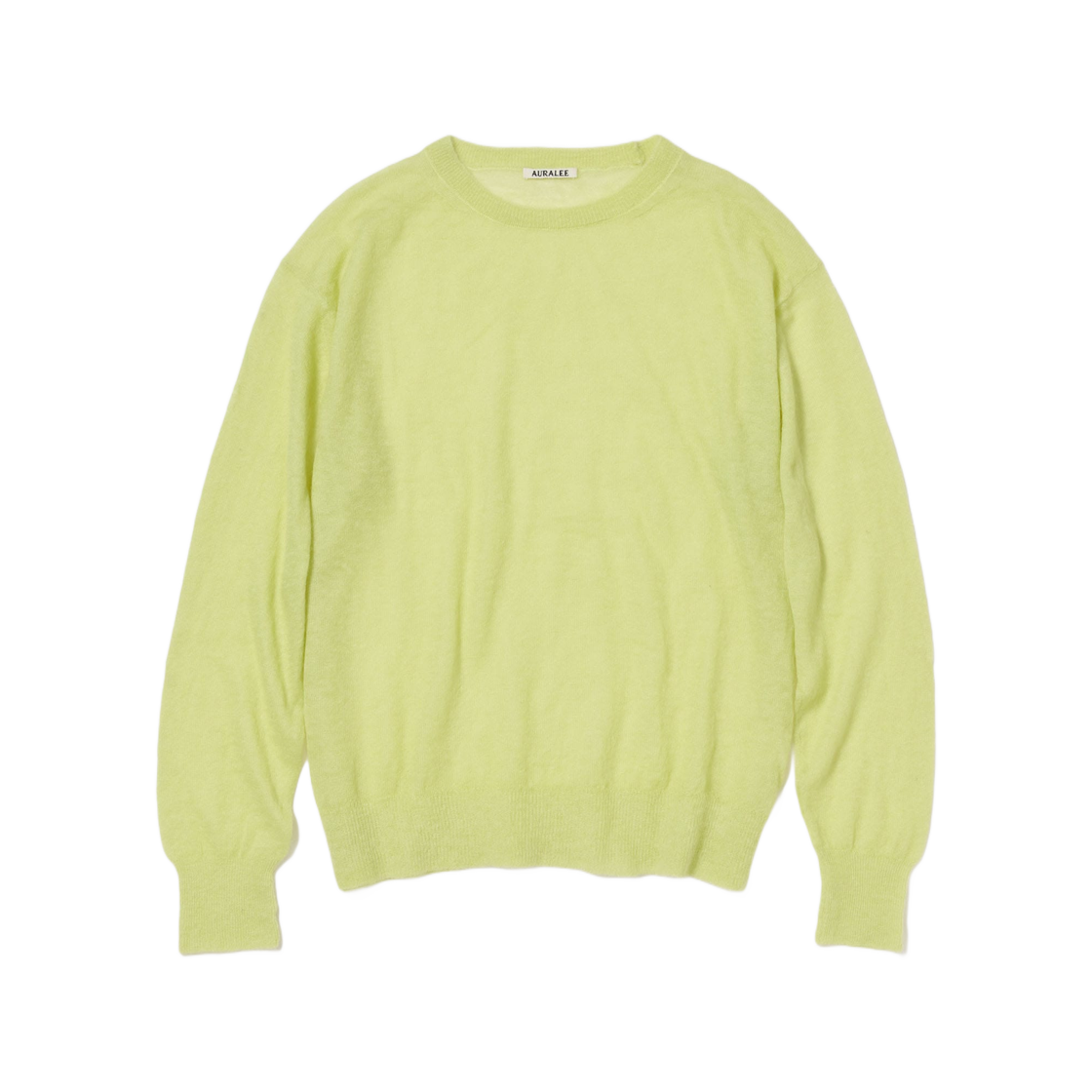 오라리 키드 모헤어 시어 니트 P/O 라임 옐로우 - 25SS | Auralee | KREAM