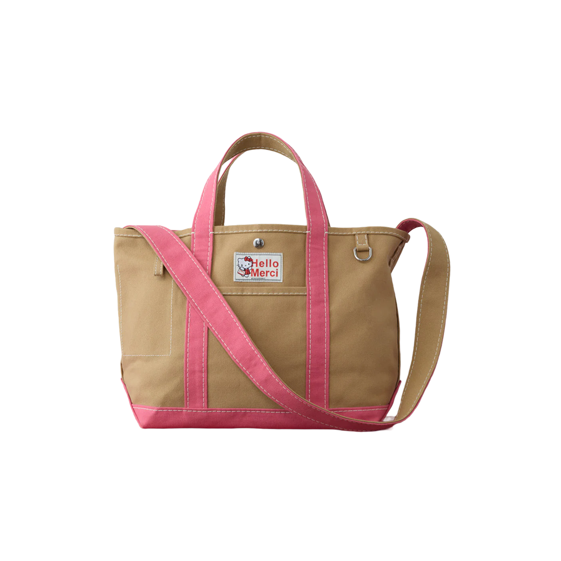 메르시 x 헬로 키티 카바스 칸디데 토트백 M 카키 핑크 | Merci | KREAM