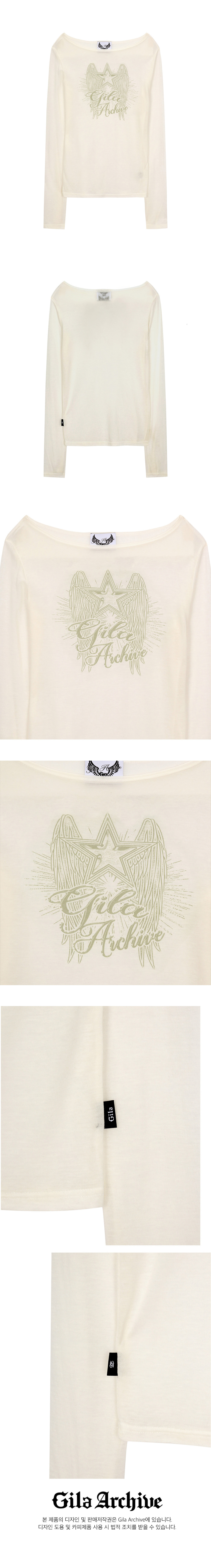 길라 아카이브 스타 윙 시어 롱 슬리브 화이트 | GILAARCHIVE | KREAM