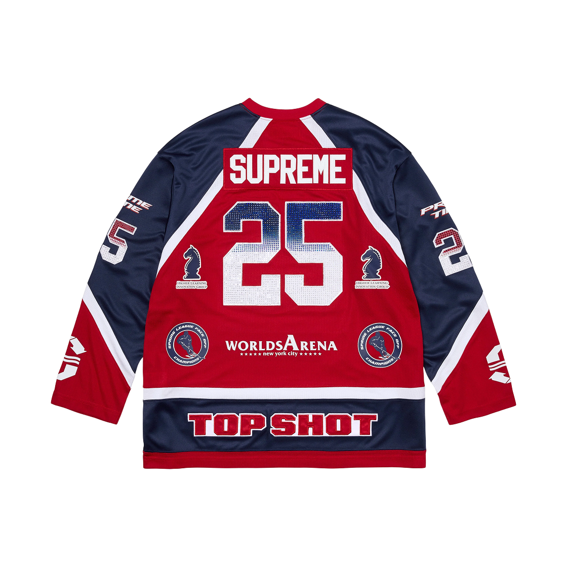 슈프림 라인스톤 하키 저지 레드 - 25SS | KREAM