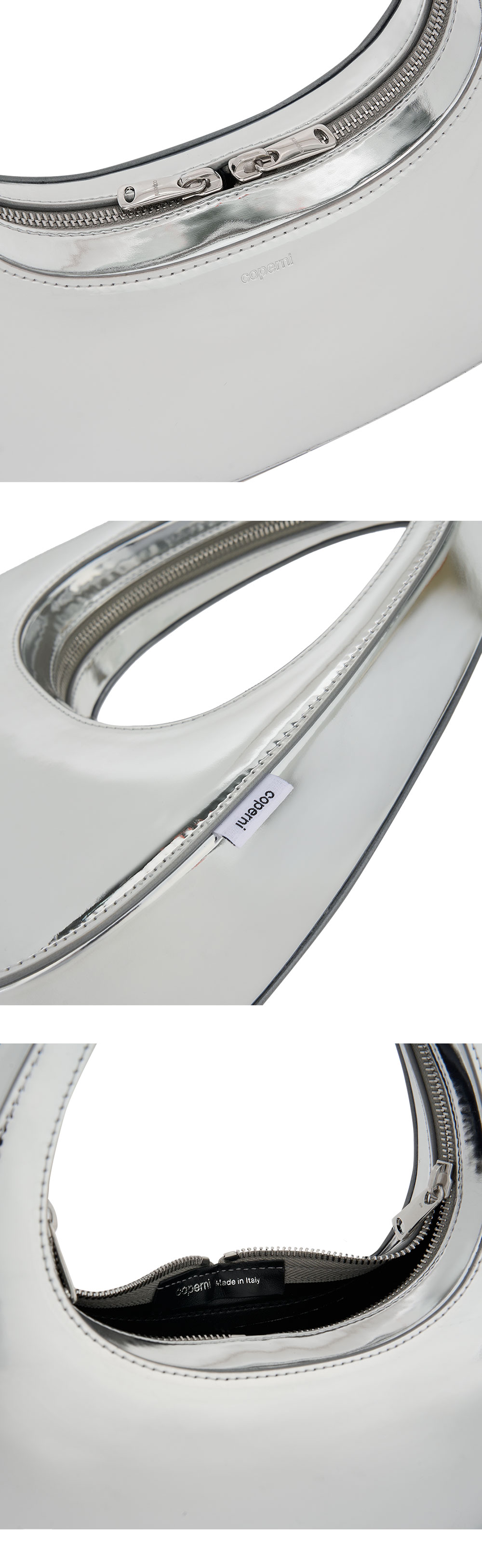 코페르니 미러드 바게트 스와이프 백 실버 - 25SS | Coperni | KREAM