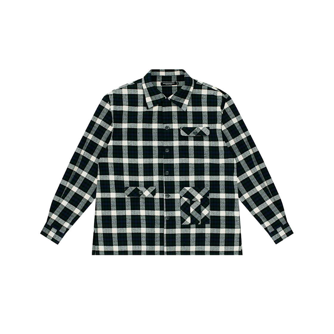 홍우성 루즈 핏 워크웨어 오픈 카라 셔츠 그린 | HONGWOOSUNG | KREAM