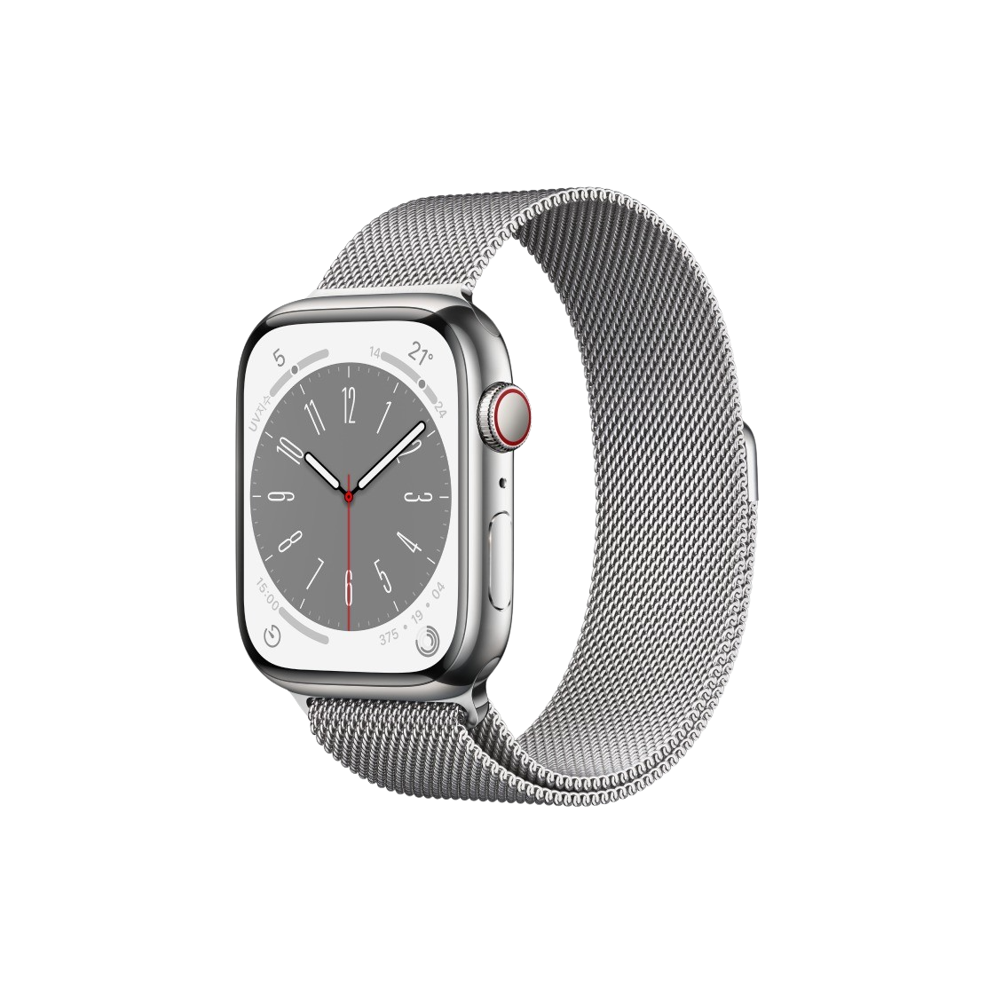 애플 워치 8 45mm 셀룰러 실버 스테인리스 스틸 케이스 밀레니즈 루프 실버 (국내 정식 발매 제품) | Apple | KREAM