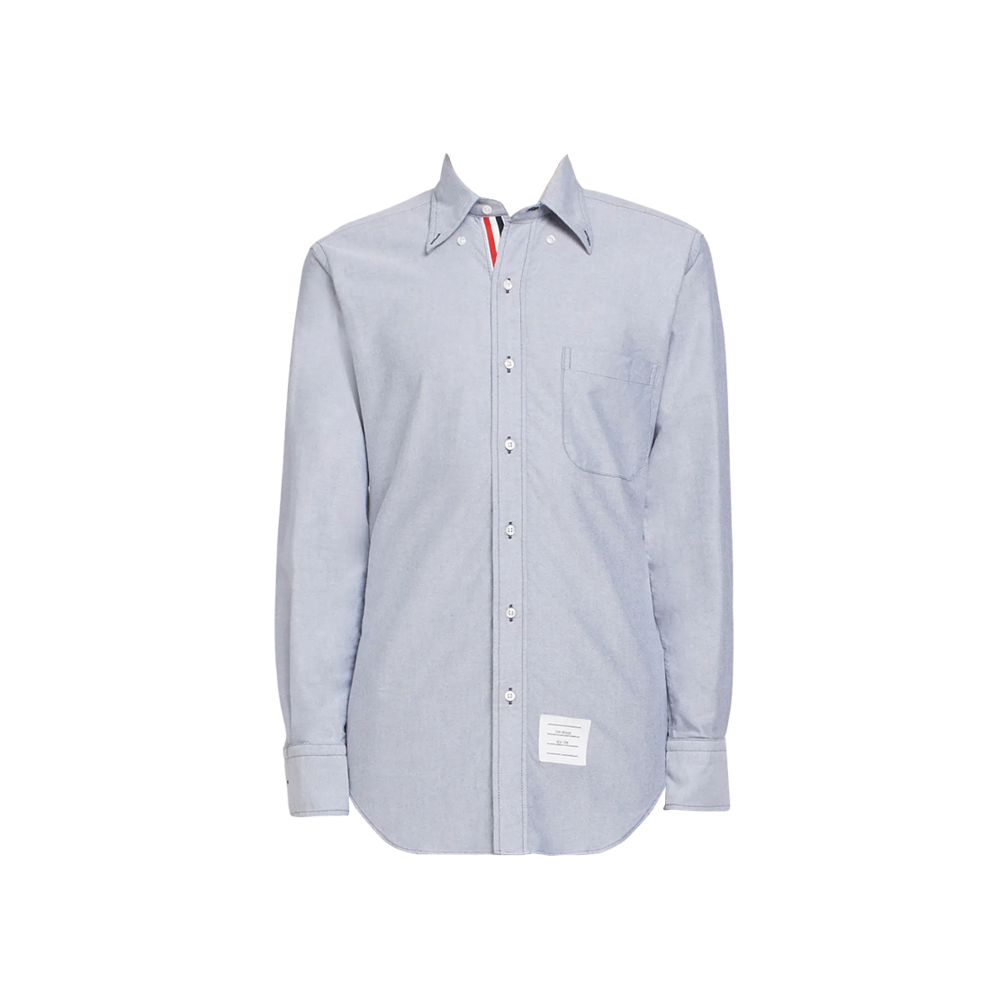 톰브라운 스트라이프 그로그랭 플래킷 클래식 옥스포드 셔츠 네이비 | Thom Browne | KREAM