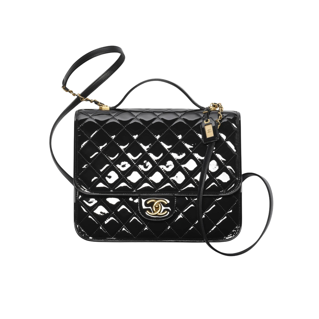 샤넬 라지 백팩 페이턴트 카프스킨 & 골드 메탈 블랙 | Chanel | KREAM