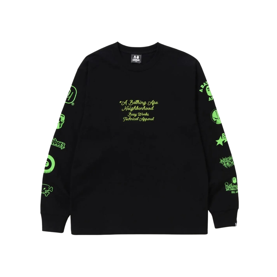 베이프 x 네이버후드 롱슬리브 티셔츠 블랙 | BAPE | KREAM