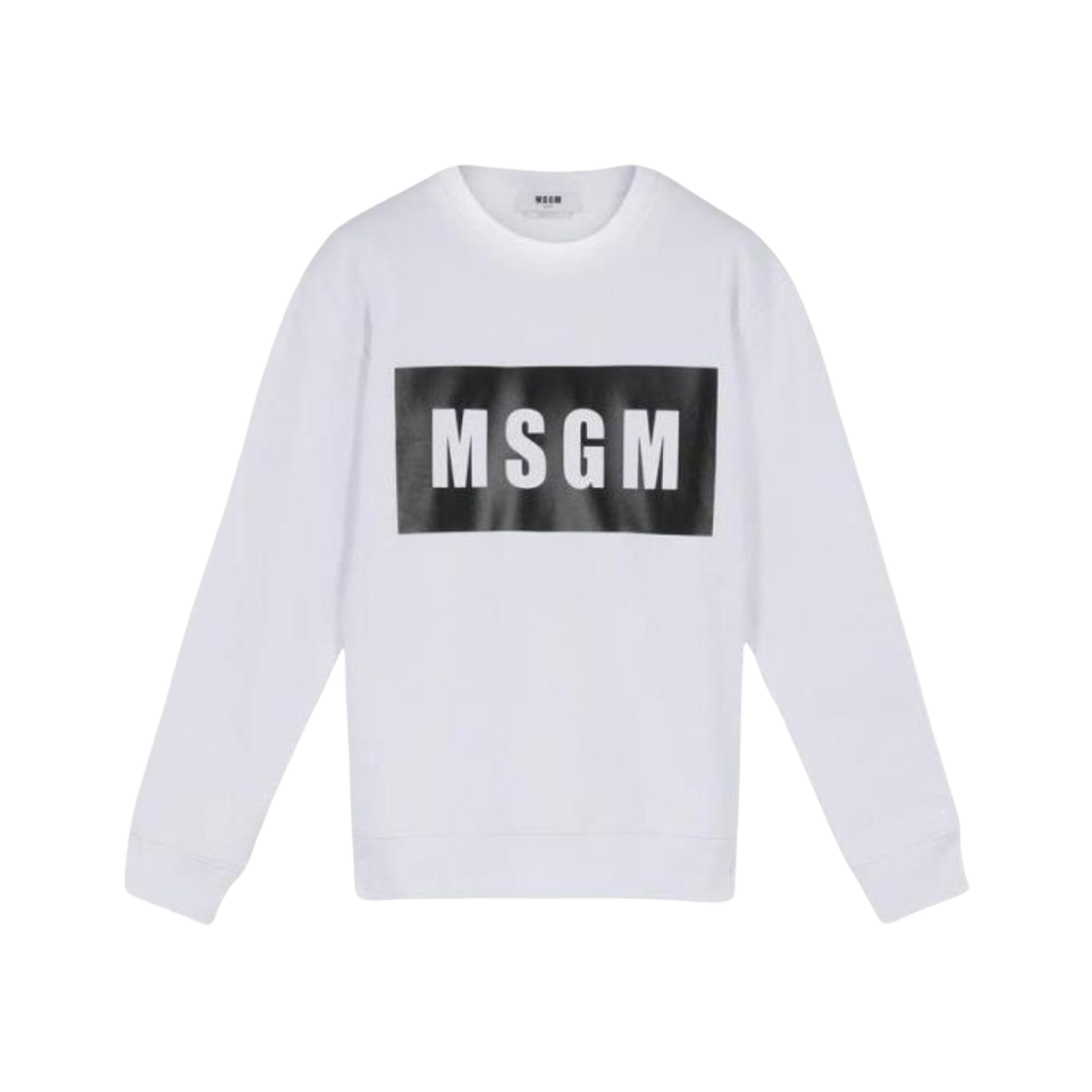 (W) 엠에스지엠 박스 로고 코튼 스웨트셔츠 화이트 | MSGM | KREAM