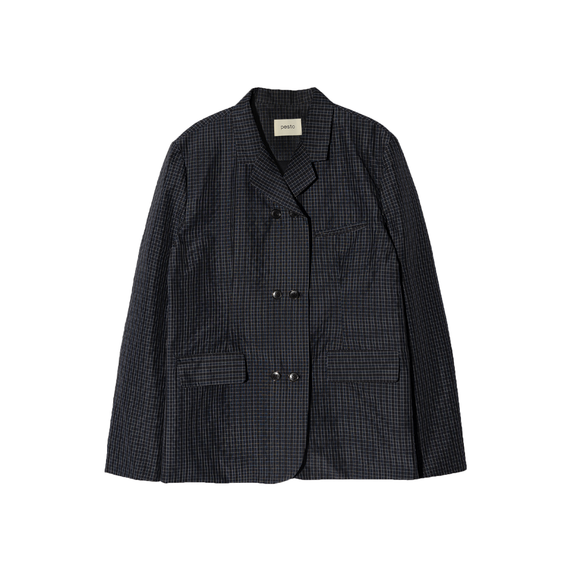 페스토 체크 더블 자켓 다크 레이크 | pesto | KREAM