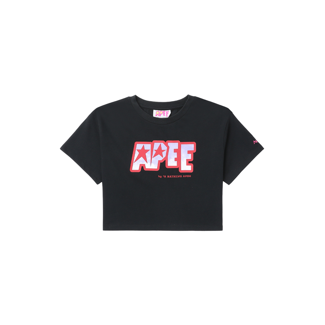 (W) 베이프 로고 프린티드 크롭 티셔츠 블랙 | BAPE | KREAM