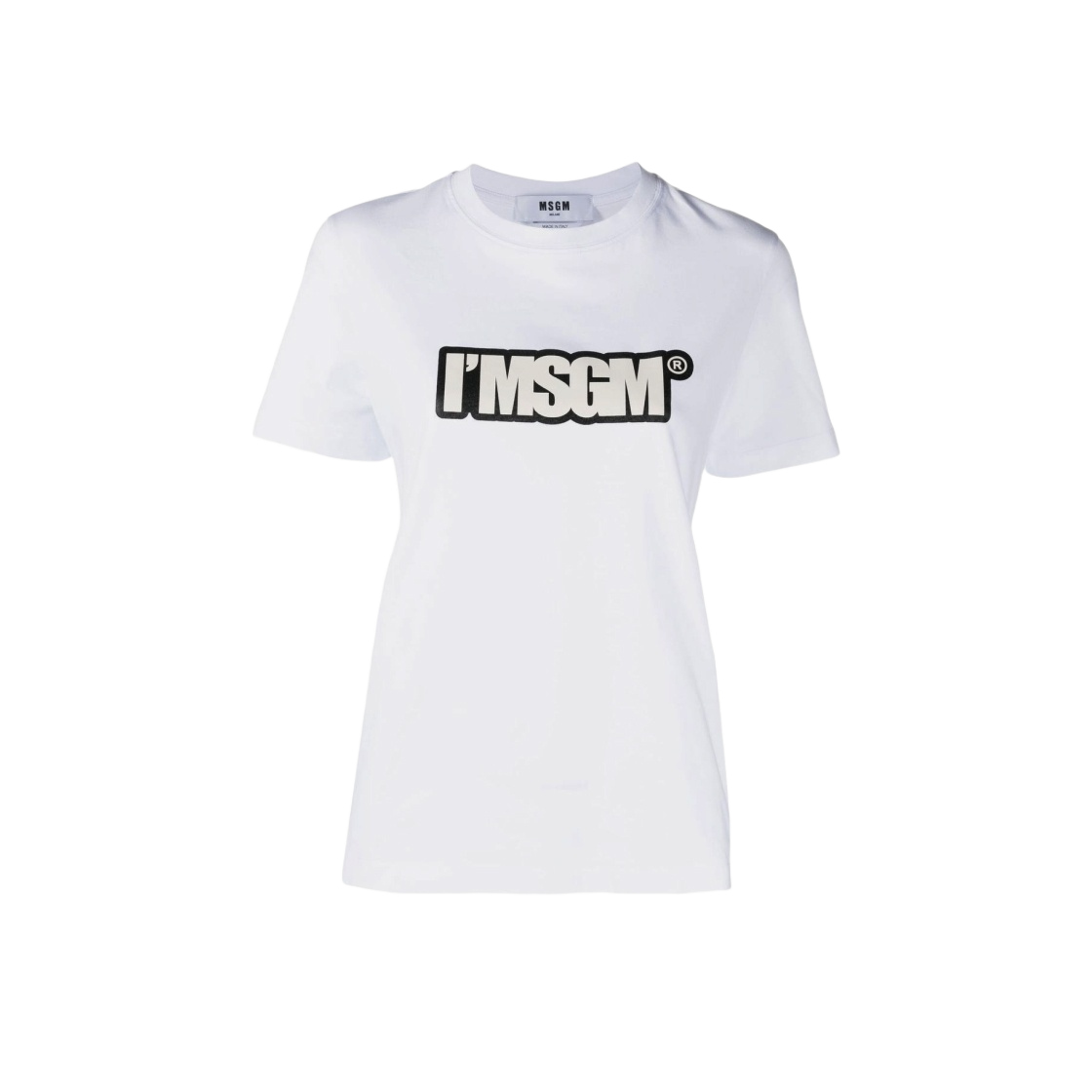 (W) 엠에스지엠 I'MSGM 로고 코튼 크루넥 티셔츠 화이트 | MSGM | KREAM