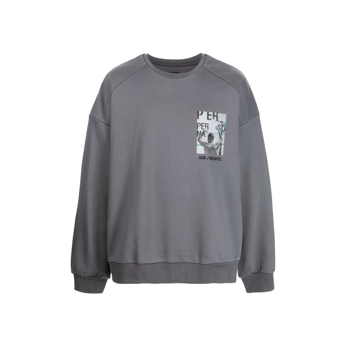 준지 그래픽 라운드 스웨트셔츠 그레이 - 21FW | JUUN.J | KREAM