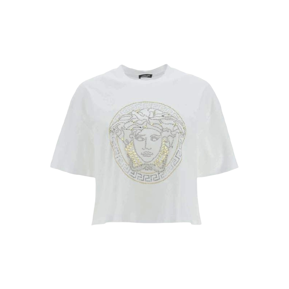(W) 베르사체 스터드 메두사 크롭 탑 블랙 | Versace | KREAM