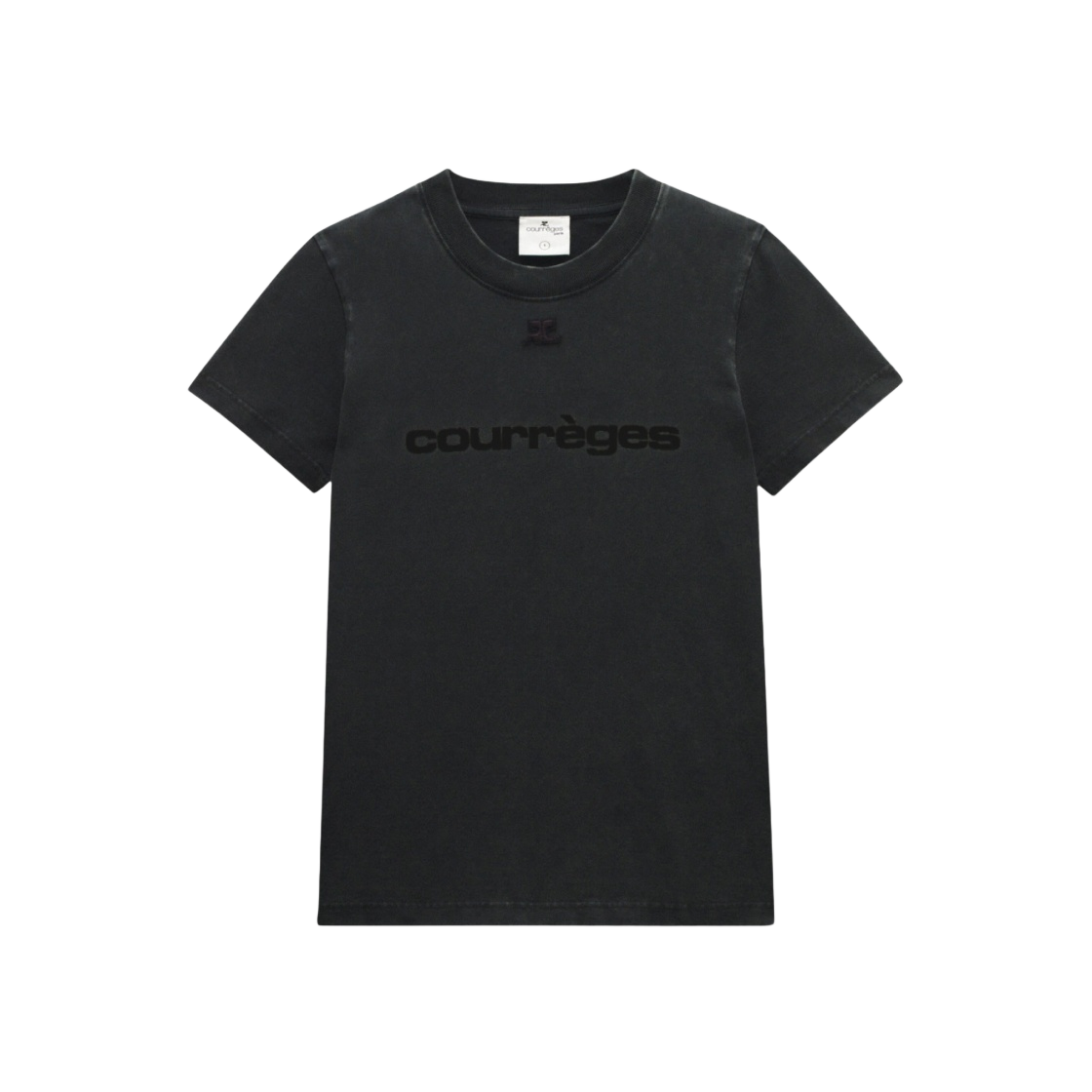 (W) 꾸레쥬 프린티드 티셔츠 스톤워시드 그레이 | Courreges | KREAM