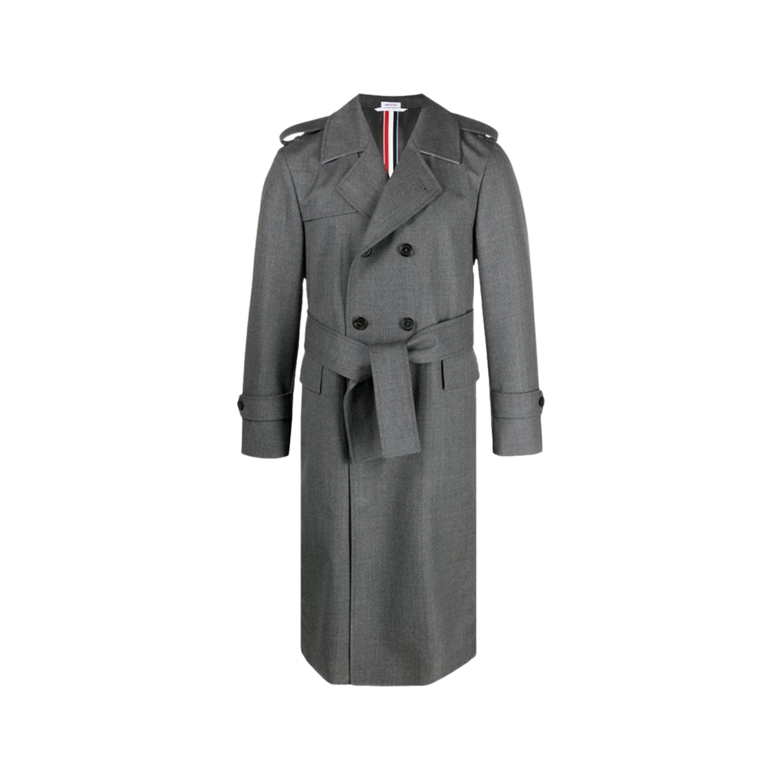 톰브라운 울 트윌 언컨스트럭티드 트렌치 코트 미디움 그레이 | Thom Browne | KREAM
