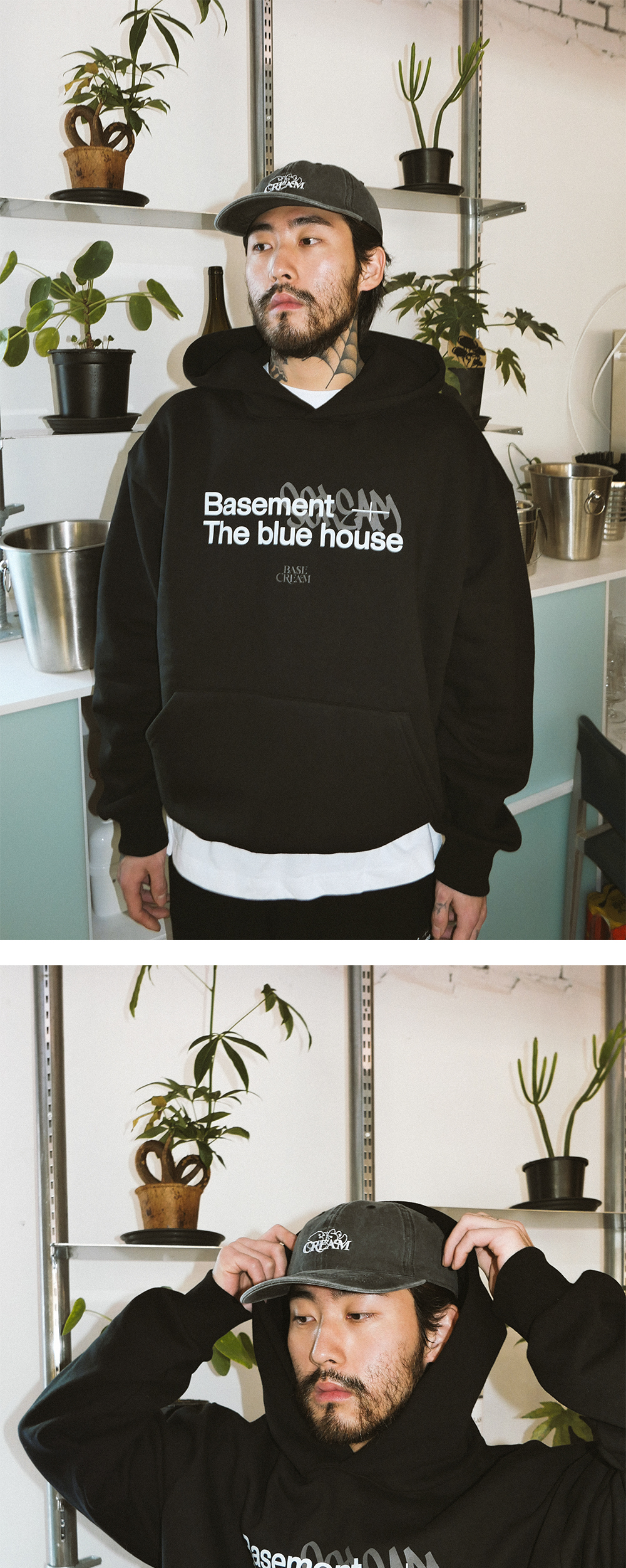 베이스크림 베이스먼트 후디 블랙 | BASECREAM | KREAM