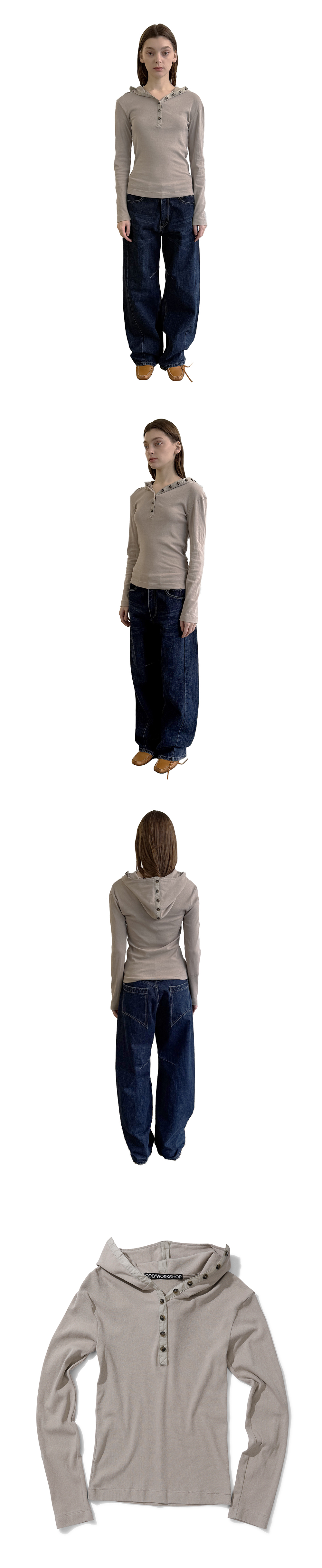 오들리워크샵 후디 헨리티, 그레인 | ODLYWORKSHOP | KREAM