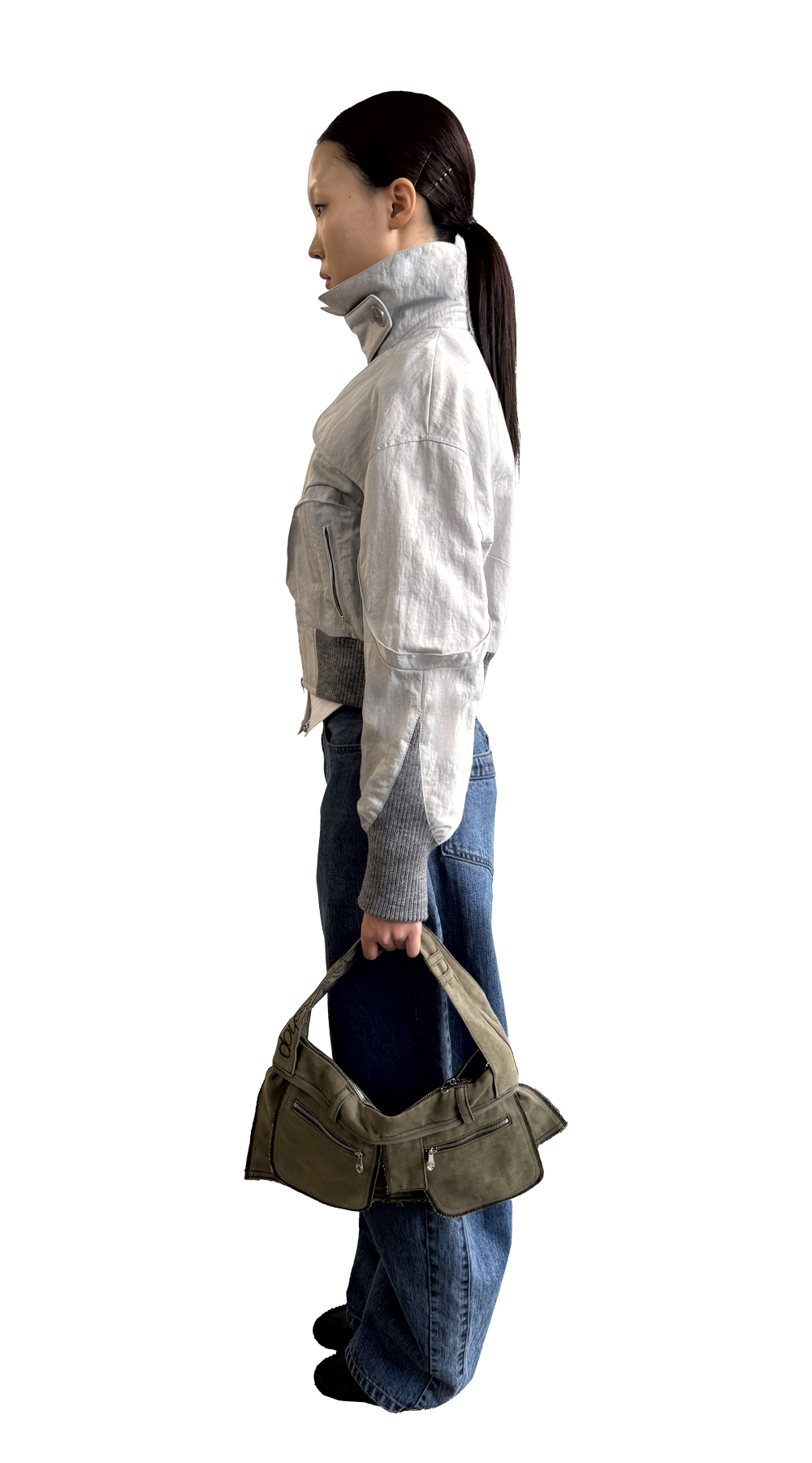 오들리워크샵 추카 데님 트라우저 백 | ODLYWORKSHOP | KREAM