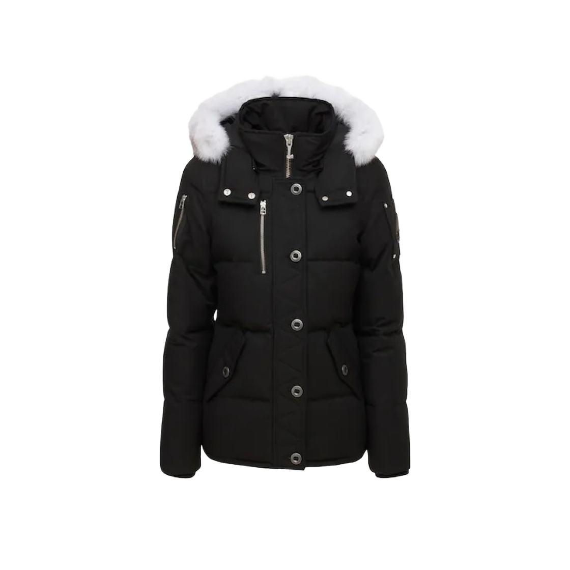 (W) 무스너클 쓰리쿼터 자켓 화이트 폭스 퍼 블랙 | Moose Knuckles | KREAM