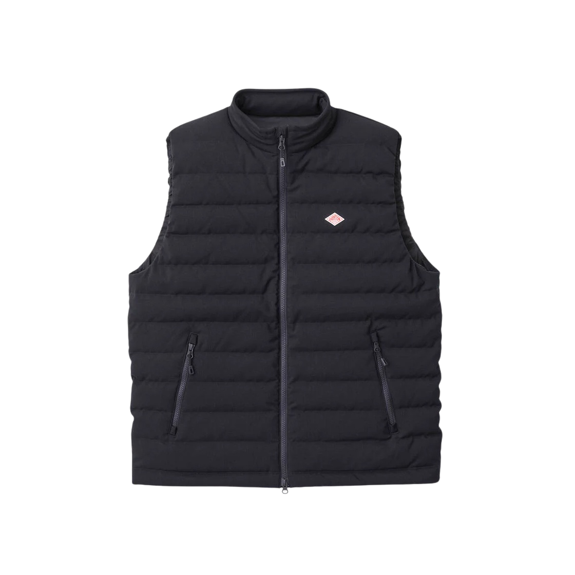 단톤 울 라이크 폴리에스터 미들 다운 스탠드 칼라 베스트 네이비 | Danton | KREAM