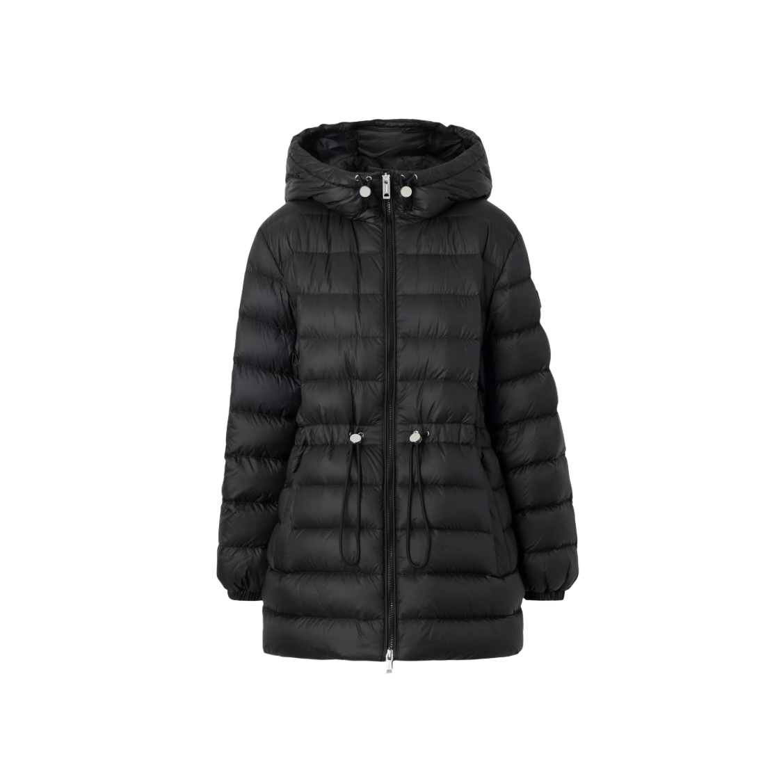 W 버버리 로고 아플리케 나일론 후드 퍼퍼 자켓 블랙 Burberry Kream
