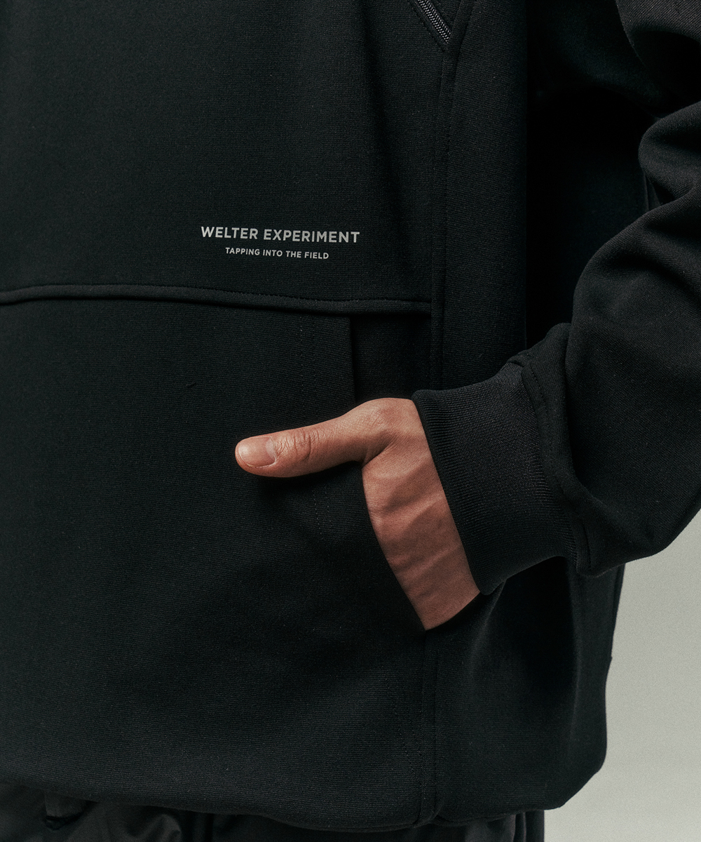 웰터 익스페리먼트 더블 하프 집 스웻셔츠 블랙 | WELTER EXPERIMENT | KREAM