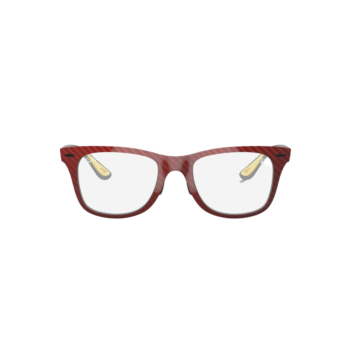 레이밴 x 페라리 웨이페어러 하이퍼카본 499P 매트 다크 레드 프레임 클리어 그레이 렌즈 | Ray-Ban | KREAM