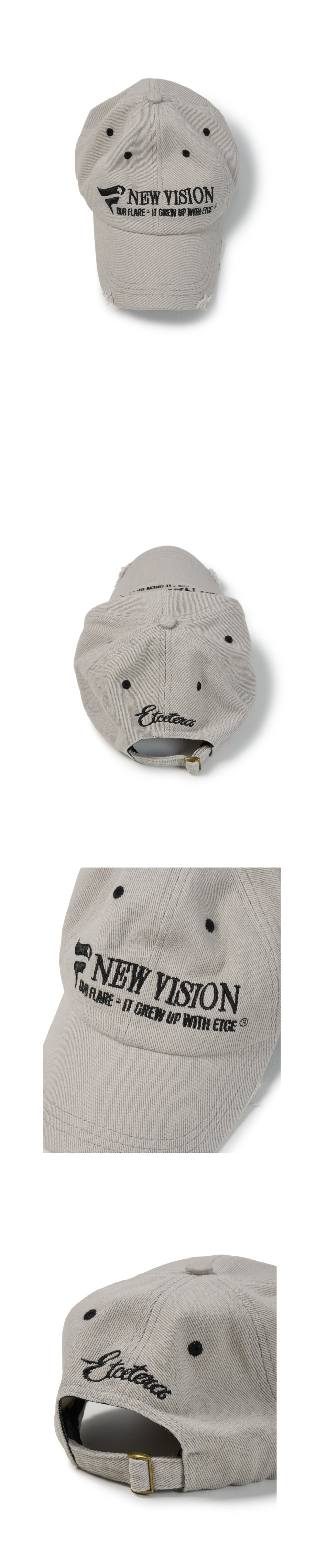 이티씨이 뉴비전 디스트로이드 워시드 캡 그레이 | ETCE | KREAM
