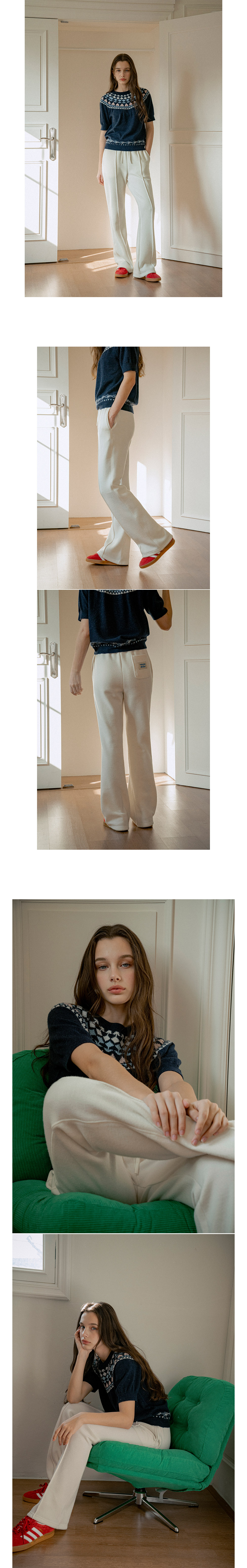 반원 아틀리에 P3231 핀턱 스웨트 팬츠 크림 | Vanone Atelier | KREAM