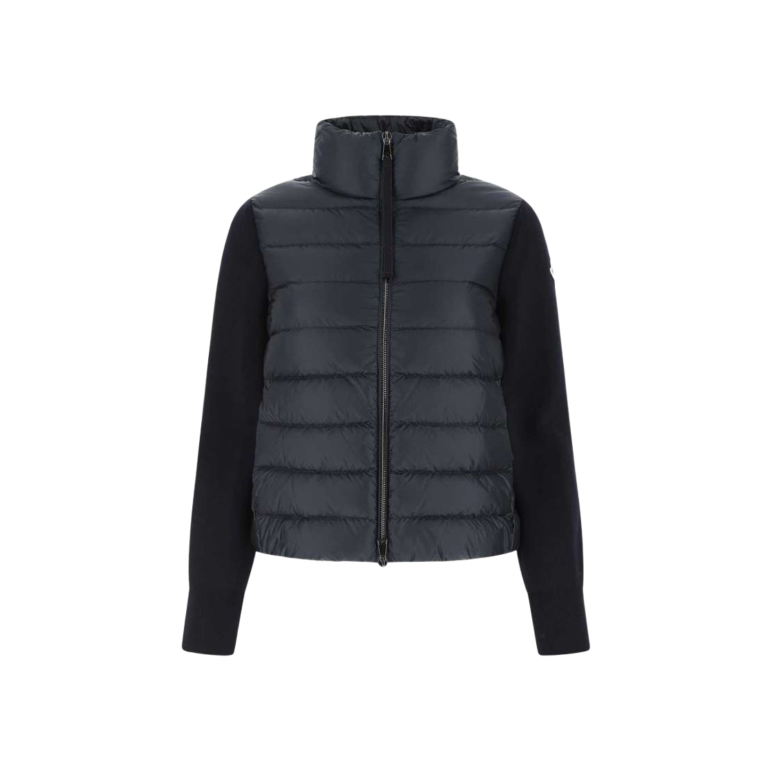 (W) 몽클레르 스탠드 칼라 가디건 실크 블루 - 21FW | Moncler | KREAM
