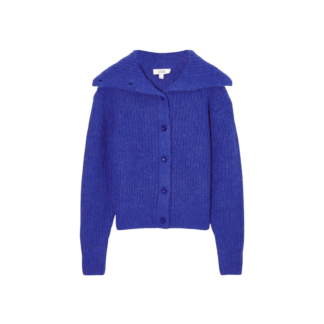 (W) 코스 스프레드 칼라 울 가디건 블루 | COS | KREAM