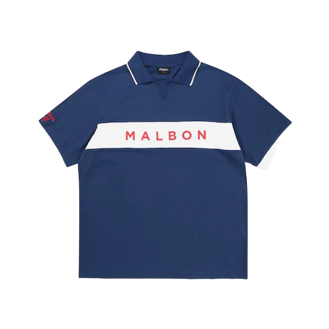 말본 골프 블록 티셔츠 블루 | Malbon Golf | KREAM
