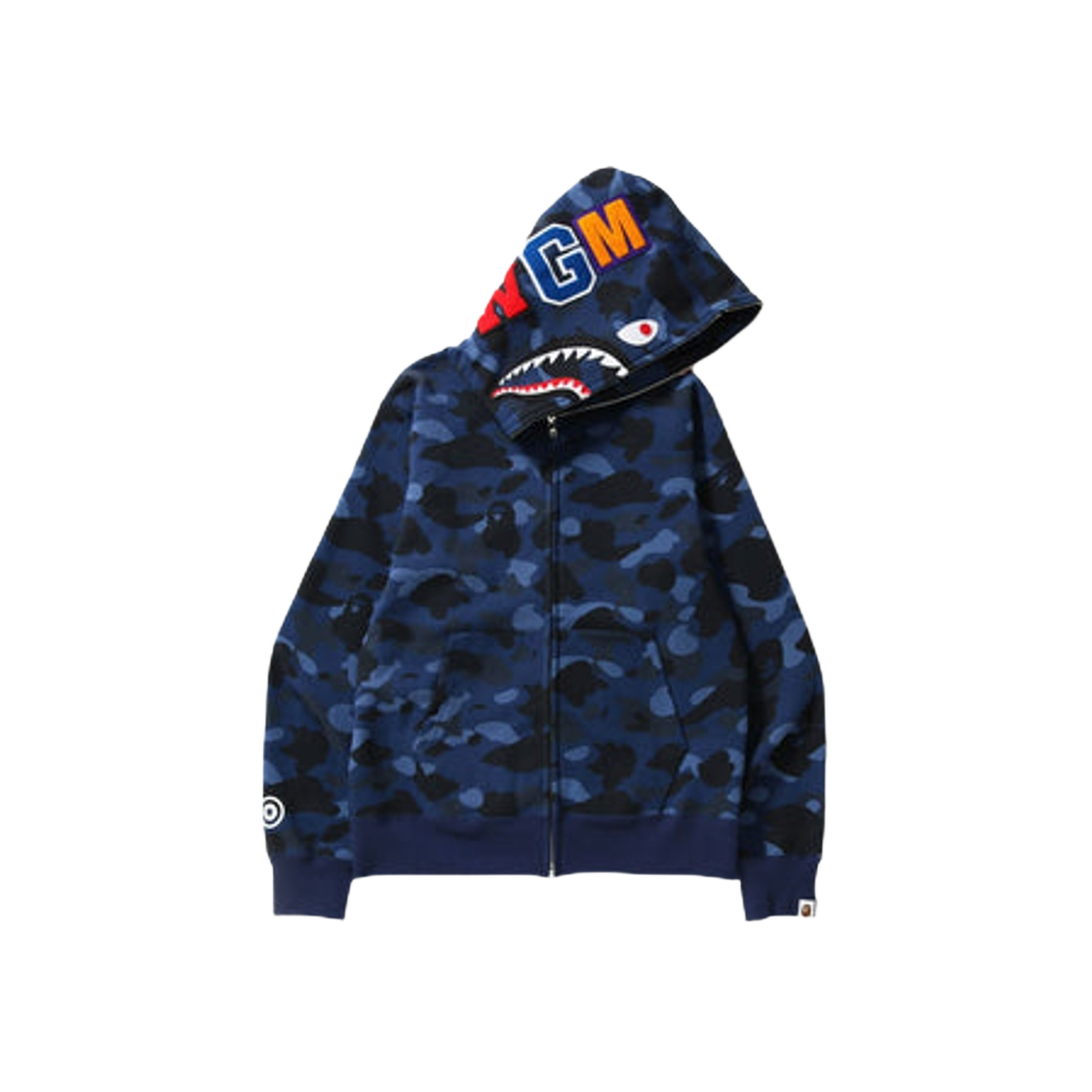 베이프 컬러 카모 샤크 풀 집업 후드 블랙 | BAPE | KREAM