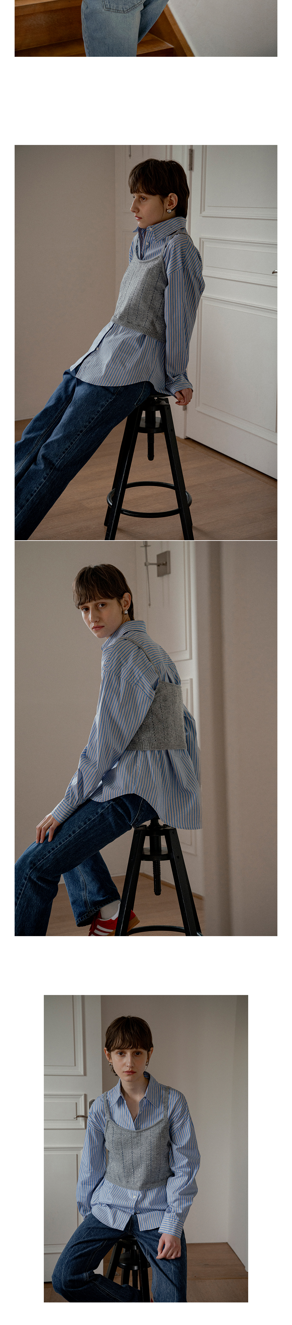 반원 아틀리에 KN4260 스팽글 니트 뷔스티에 실버 | Vanone Atelier | KREAM