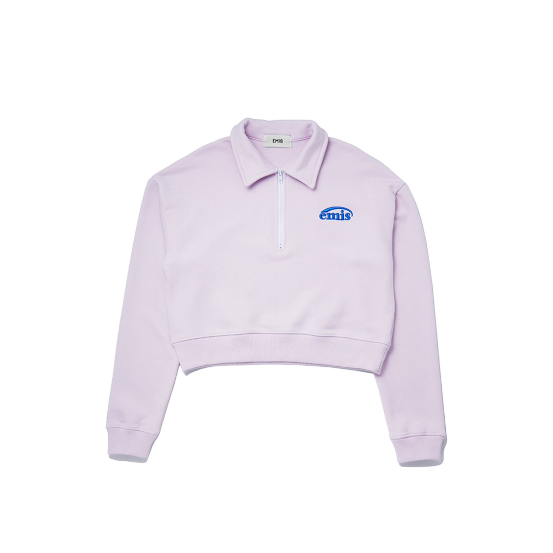 (W) 이미스 뉴 로고 크롭 집업 라이트 퍼플 - 22SS | Emis | KREAM