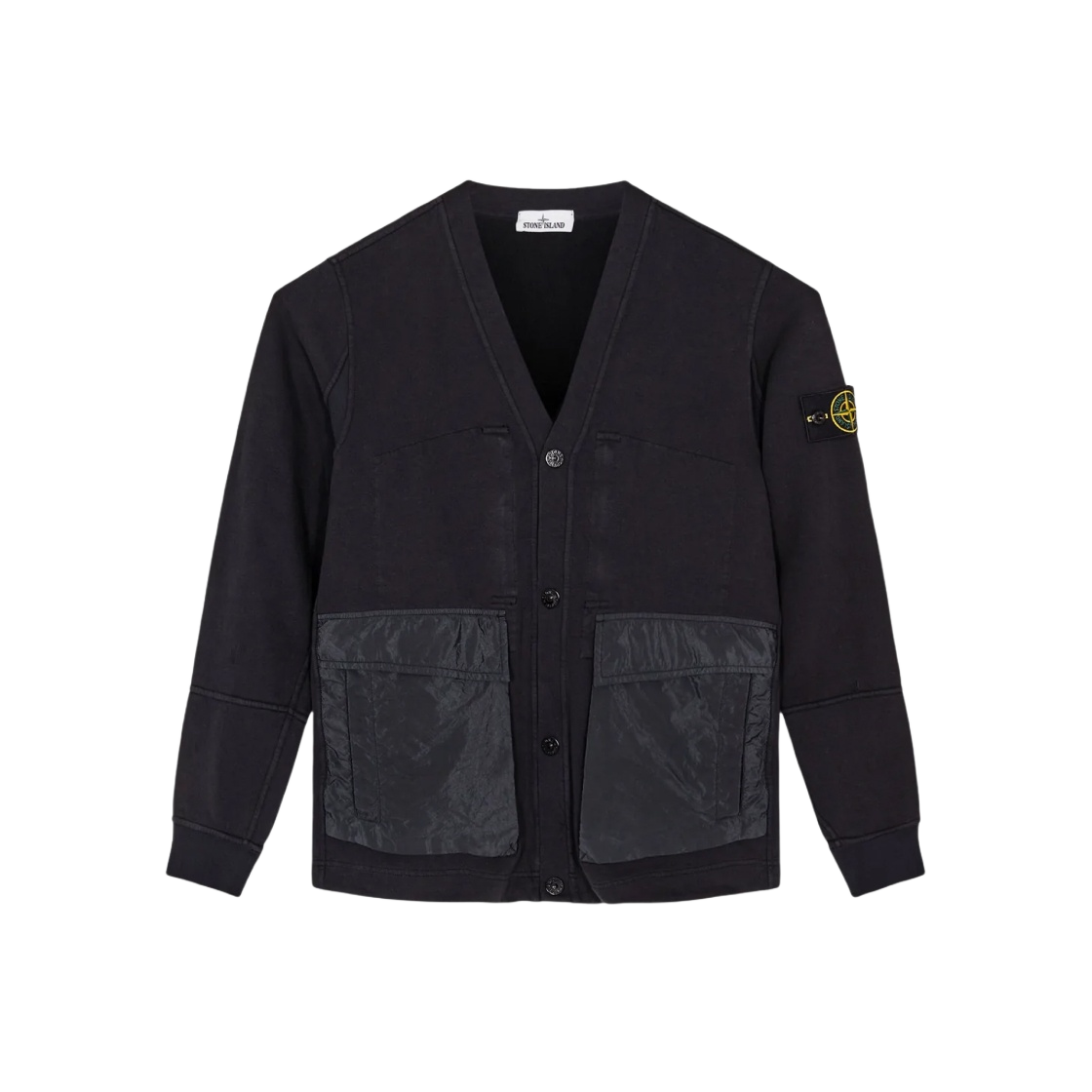 스톤 아일랜드 64841 브러쉬드 플리스 나일론 메탈 나슬란-TC 가먼트 다이드 가디건 블랙 - 21FW | Stone Island | KREAM